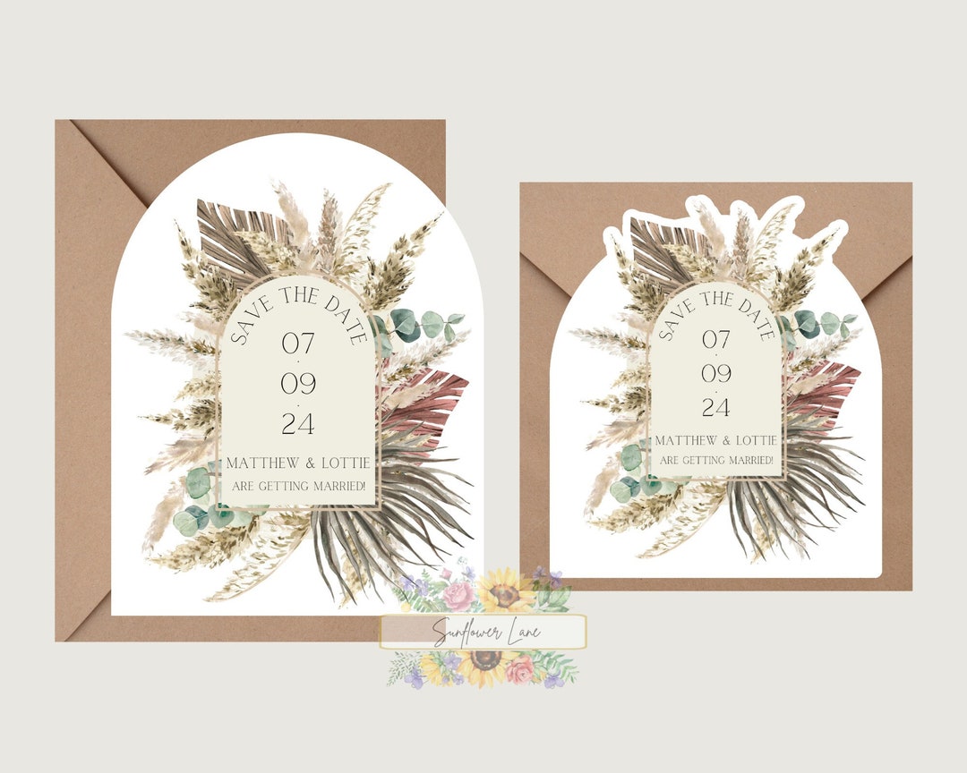 Boho Save the Date Cards, Boho Wedding, Bohemian, Save the Date ...