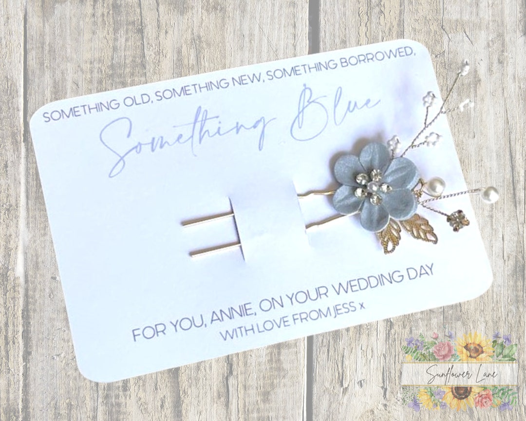 Something Blue Bridal Floral Hair Pin, Something Blue Gift, Blue ...