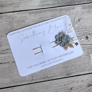 Something Blue Bridal Floral Hair Pin, Something Blue Gift, Blue ...