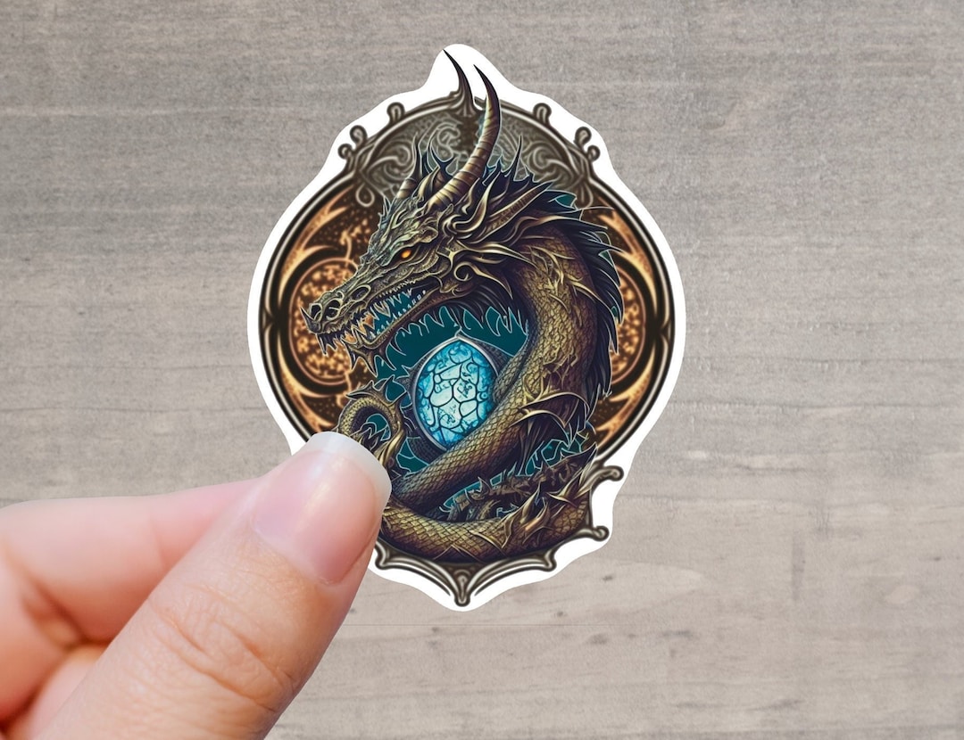 Gold Dragon Sticker. Free Worldwide Shipping. Glossy - Etsy