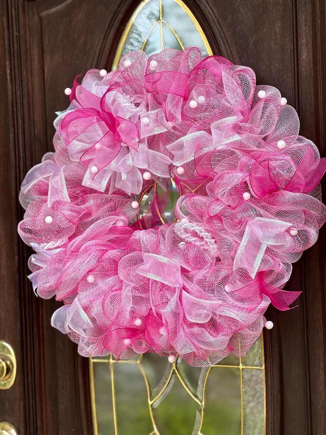 Pink Deco Mesh Door and Wall Decor - Etsy