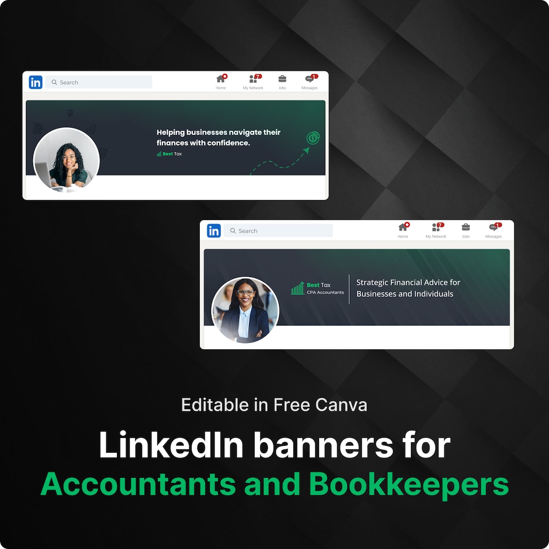 Linkedin Cover Images for Accountants and Bookkeepers - Etsy UK