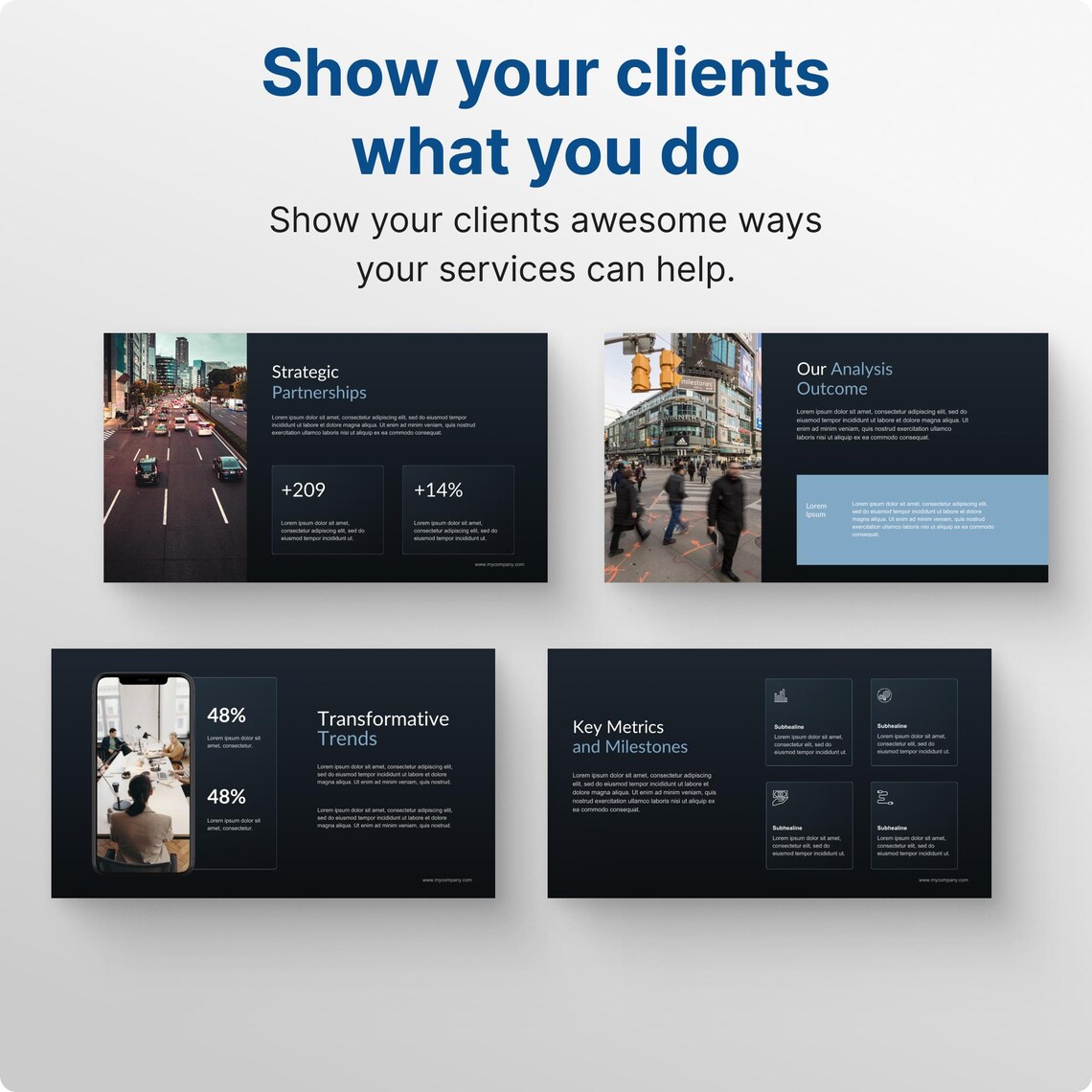 Business Presentation Canva Template, Dark Blue Presentation, Pitch ...