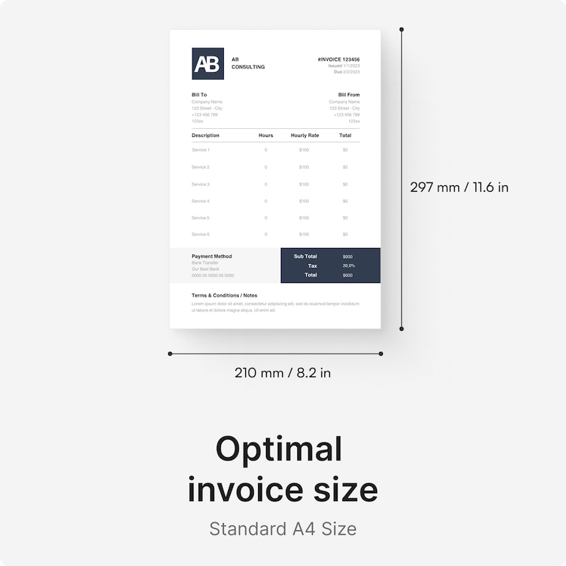 Invoice Template - Service Invoice, Agency Invoice, Small Business ...