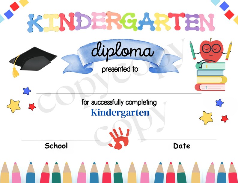Kindergarten Diploma Printable – Pink & Blue Bundle | Homeschool ...