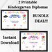 Kindergarten Diploma Printable – Pink & Blue Bundle | Homeschool ...