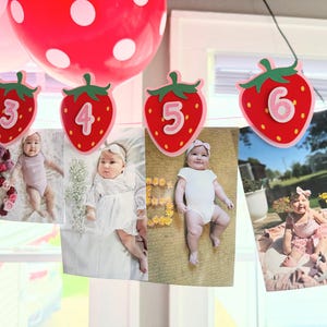 Strawberry First Birthday Photo Banner: Onederful Party Decor - Etsy
