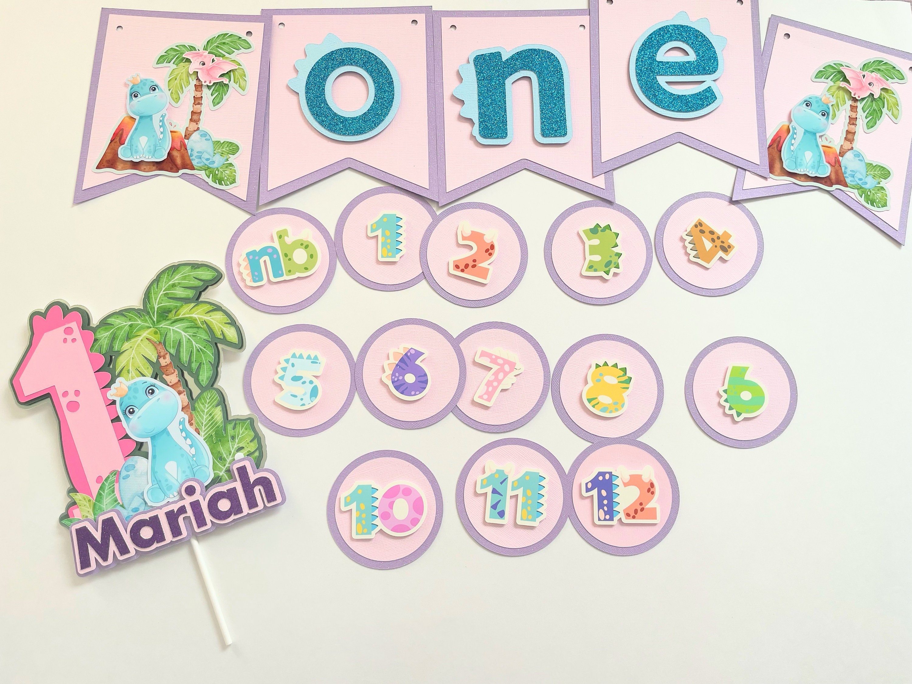 Onederful Dinosaurs First Year Photo Banner Dinos Birthday Party Cute ...