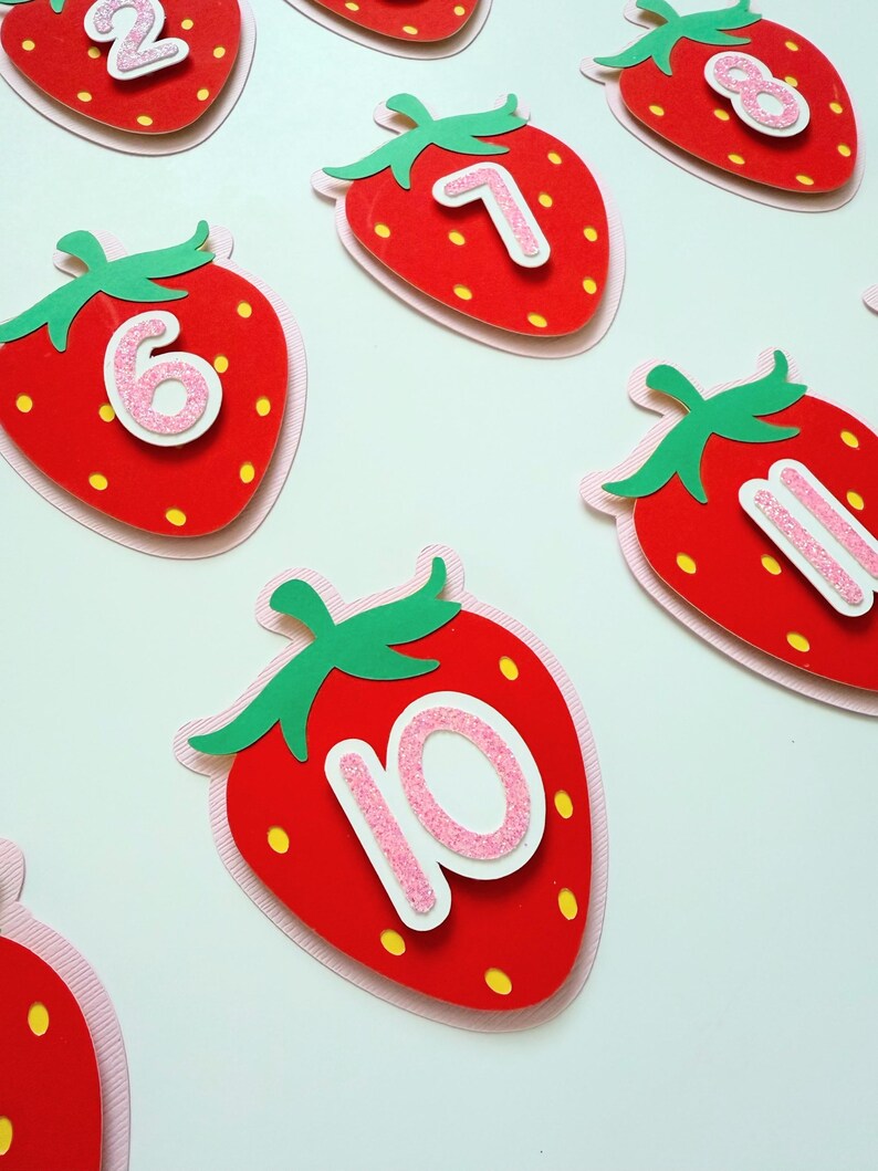 Strawberry First Birthday Photo Banner: Onederful Party Decor - Etsy