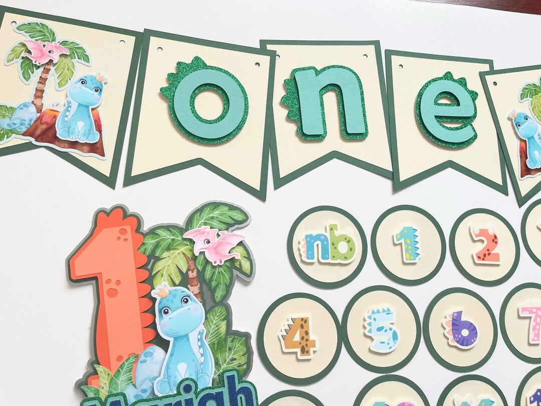 Onederful Dinosaurs First Year Photo Banner - Dinos Birthday Party ...