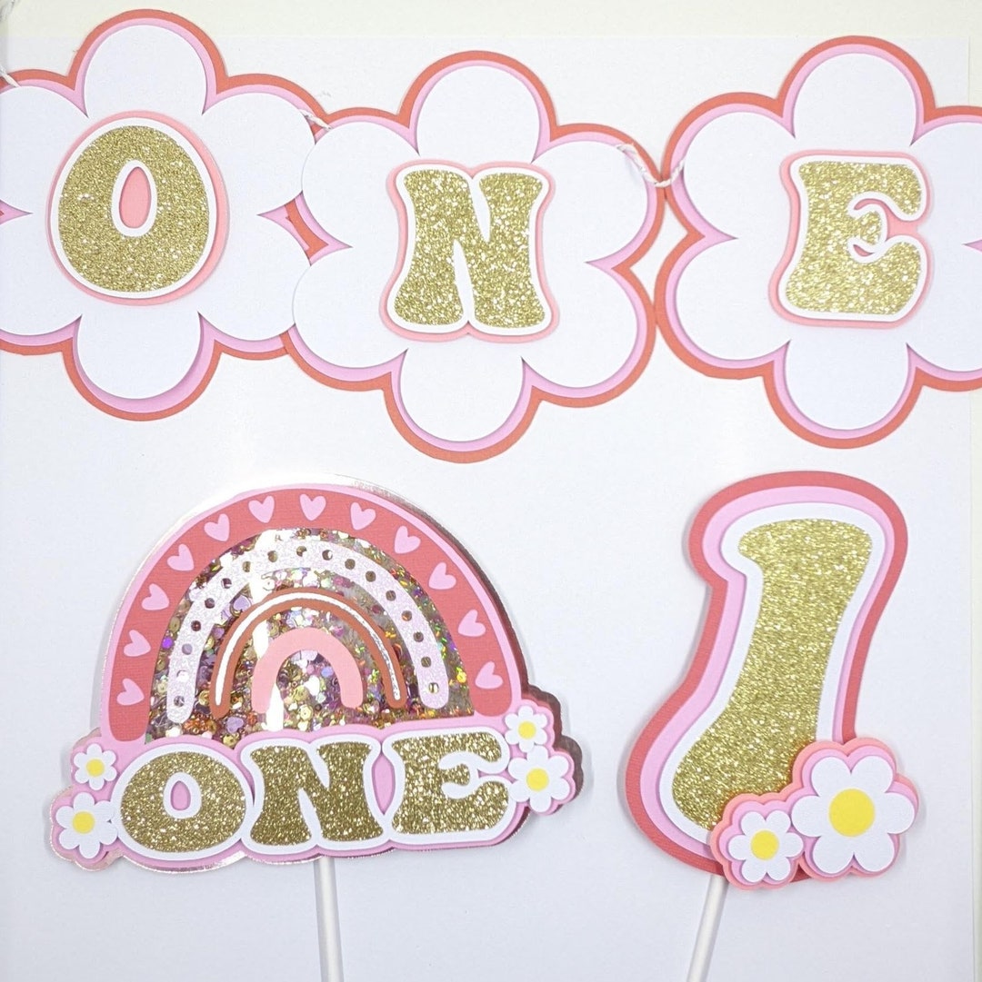 Onederful Boho Rainbow Cake Topper With Shaker Perfect for a Groovy One ...