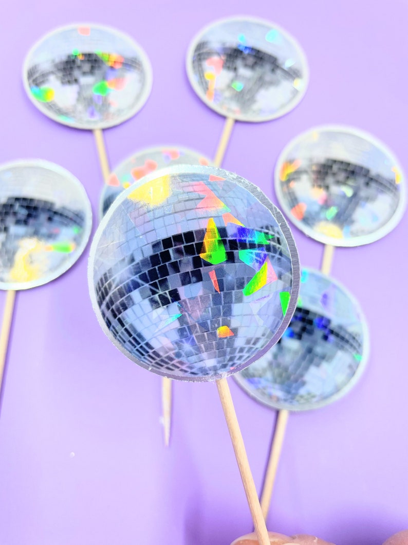 Disco Ball Onederful Cupcake Toppers - My Fist Disco Party! I Am One ...