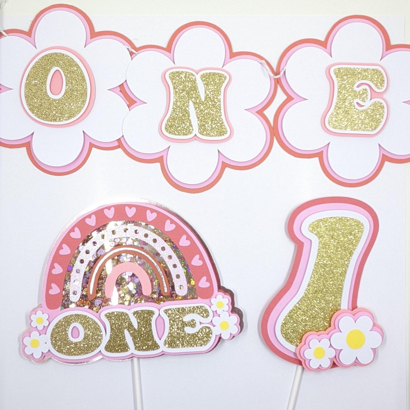 Onederful Boho Daisy Cake Topper Perfect for a Groovy One - Etsy