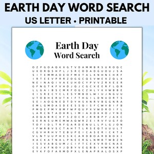 Earth Day Word Search Puzzle, Earth Day Printable, Earth Day Activities ...