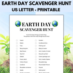 Earth Day Scavenger Hunt, Earth Day Printable, Earth Day Activities ...