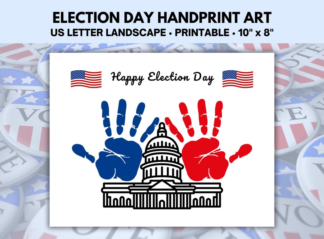 Election Day Handprint Art, Fingerprint Art, Kids and Toddlers ...