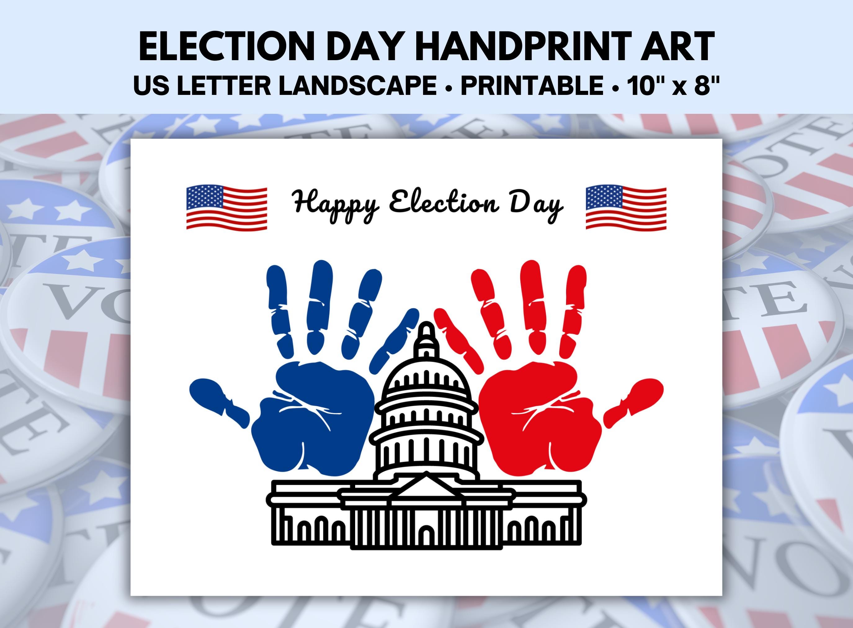 Election Day Handprint Art, Fingerprint Art, Kids and Toddlers ...
