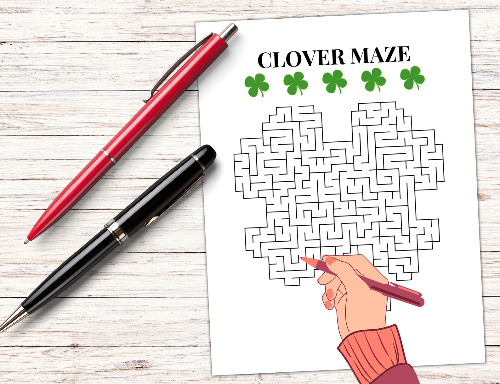 Clover Maze Printable Nature Maze Puzzle, St Patrick's Day Game Maze - Etsy