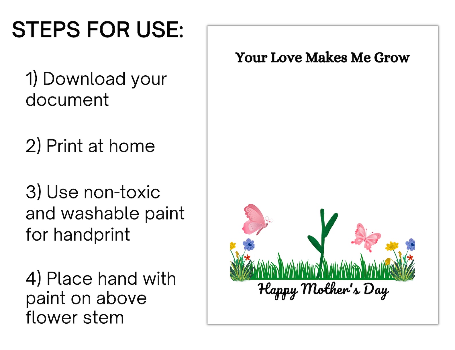 Mother's Day Handprint Printable, Mom Handprint Craft, Handprint Mother ...