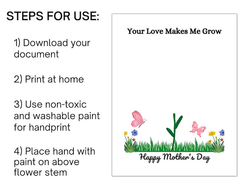 Mother's Day Handprint Printable, Mom Handprint Craft, Handprint Mother ...