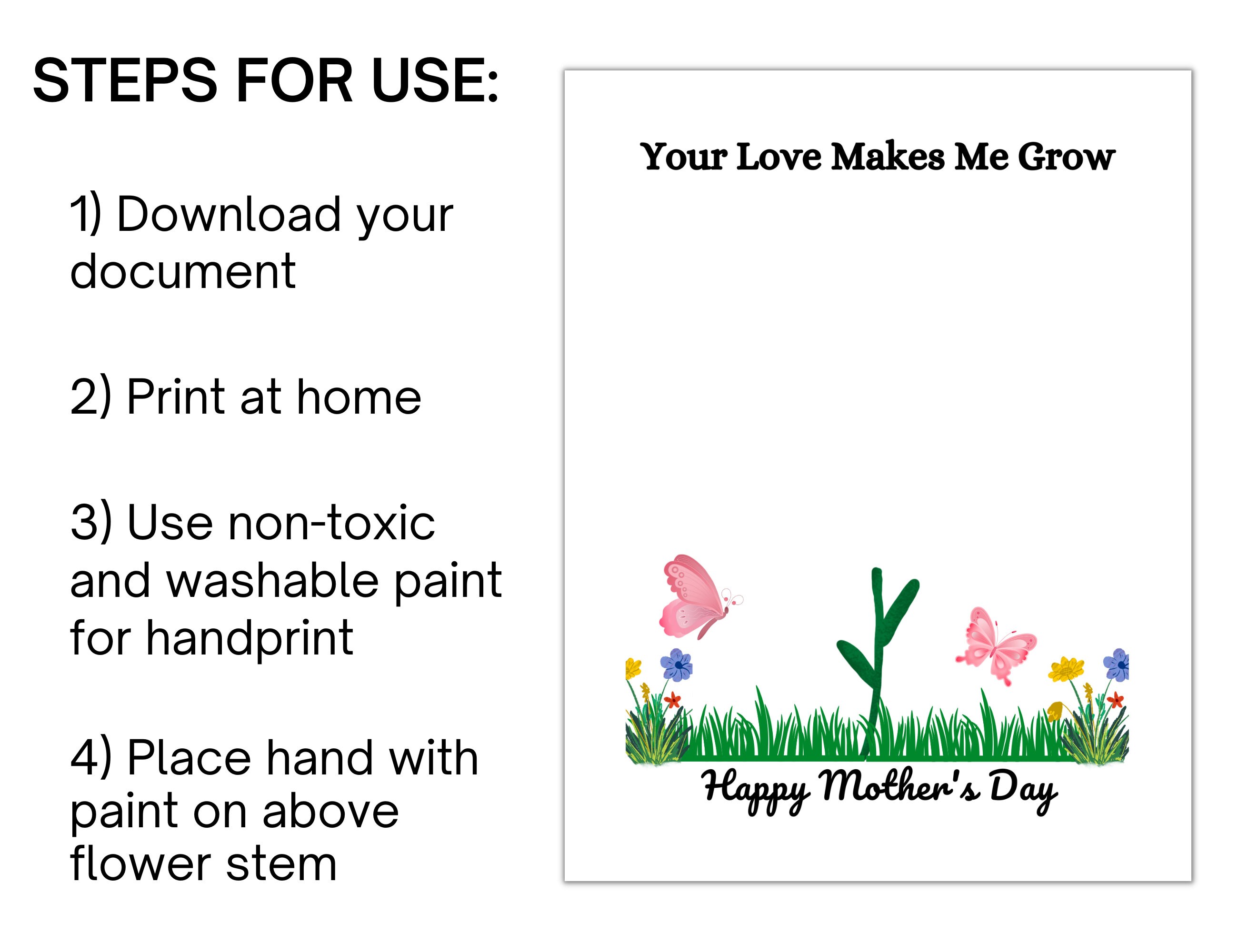 Mother's Day Handprint Printable, Mom Handprint Craft, Handprint Mother ...