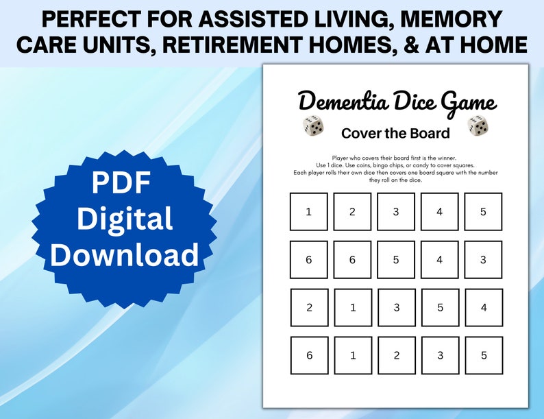 Dementia Dice Game, Candy Dice Game, Dice Game Printable, Ice Breaker ...