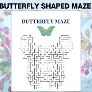 Butterfly Maze, Printable Nature Maze Puzzle, Earth Day Maze - Etsy