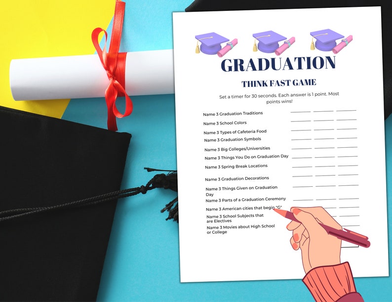 Graduation Think Fast Game, Ice Breaker Games, Graduation Party Games ...