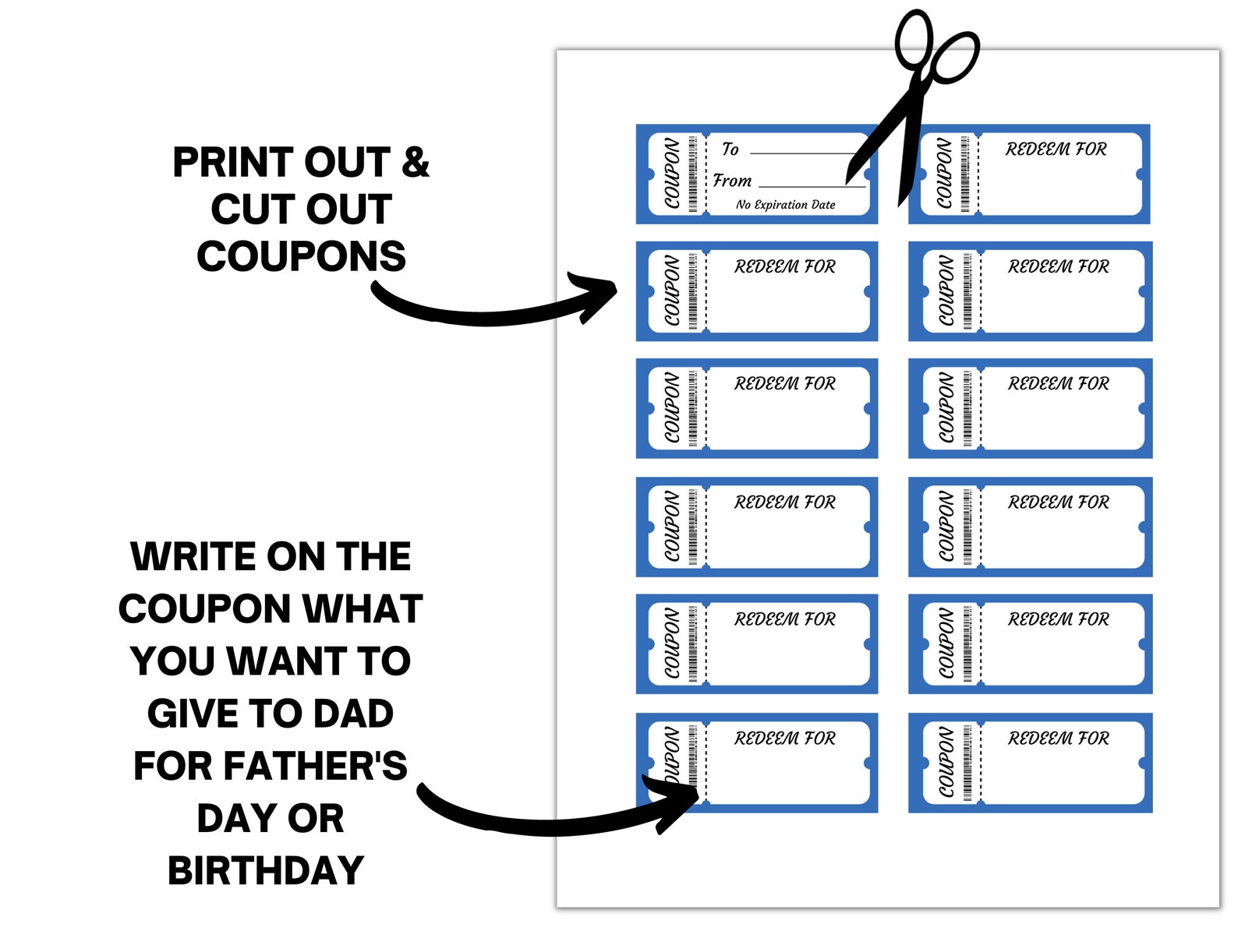 Father's Day Coupons, Father's Day Printable Craft and Gifts From Kids ...