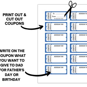 Father's Day Coupons, Father's Day Printable Craft and Gifts From Kids ...