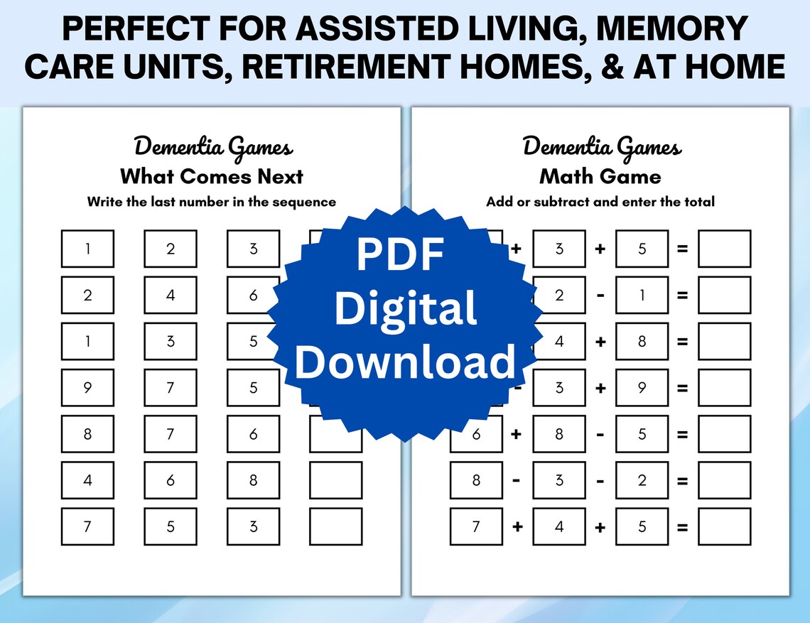 Dementia Math Games, Dementia Activities, Dementia Games, Dementia ...