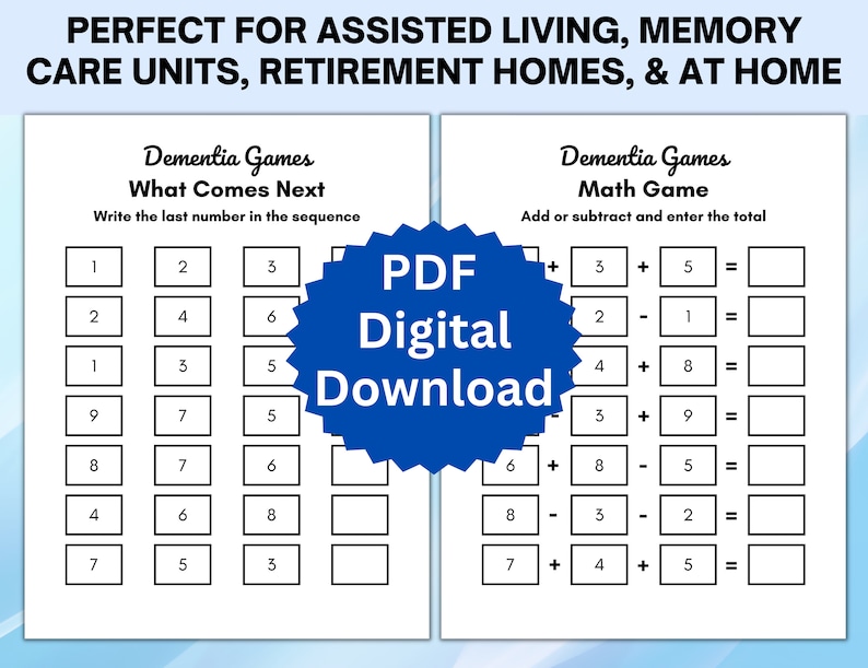 Dementia Math Games, Dementia Activities, Dementia Games, Dementia ...