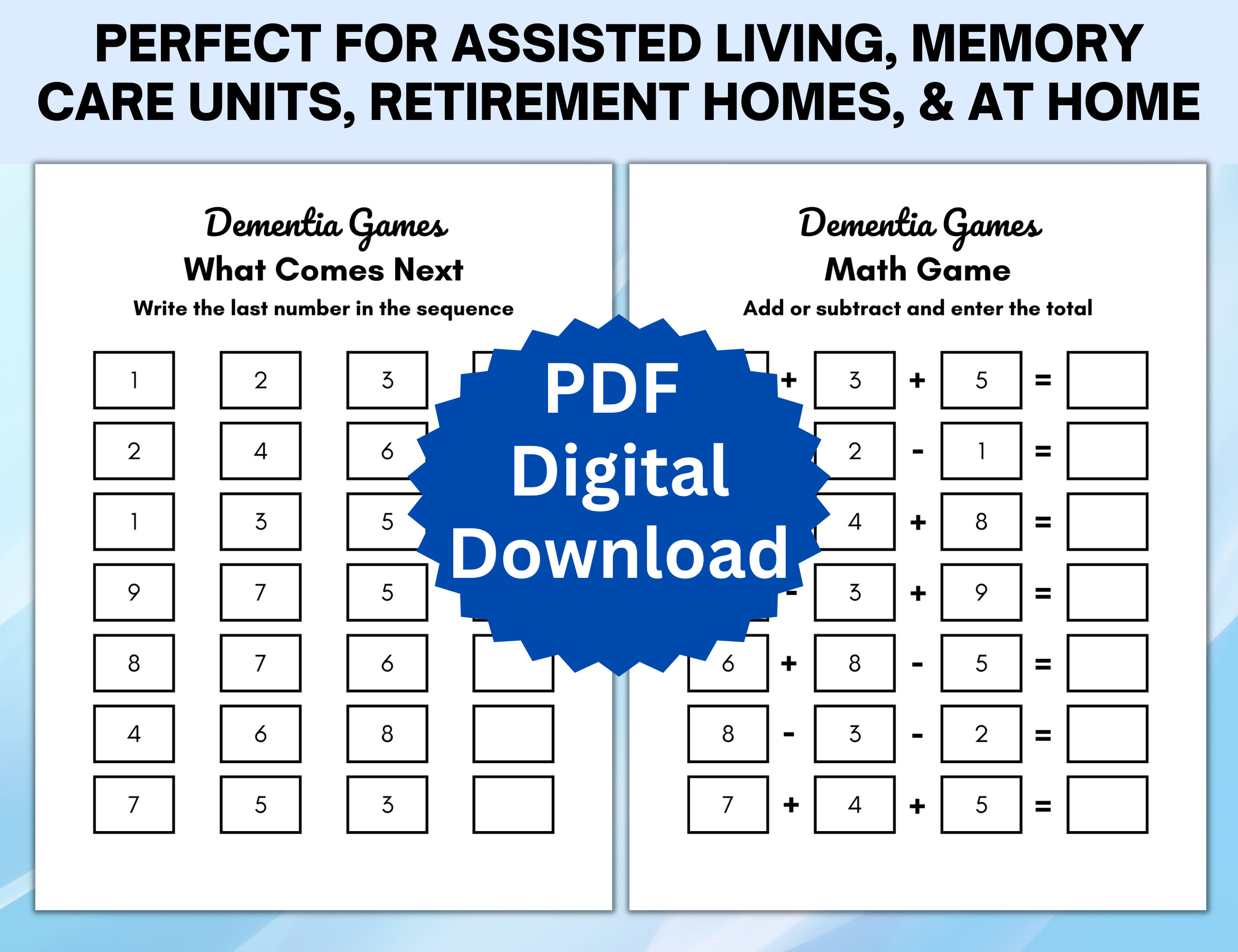 Dementia Math Games, Dementia Activities, Dementia Games, Dementia ...