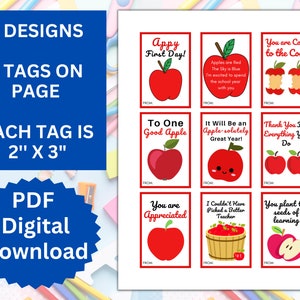 Apple Teacher Tag, First Day of School and Back to School Teacher Gift ...