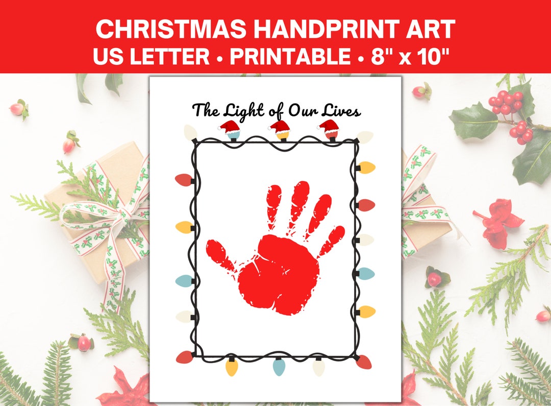 Handprint Christmas Lights, Christmas Handprint Craft, Christmas ...