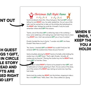 Christmas Left Right Game, Pass the Gift Game, White Elephant Game ...