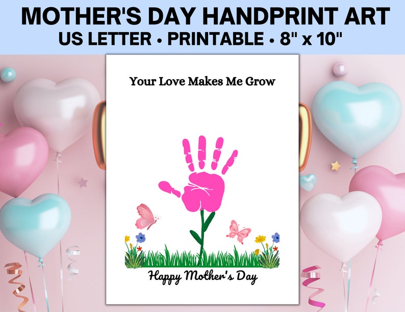 Mother's Day Handprint Printable Mom Handprint Craft - Etsy