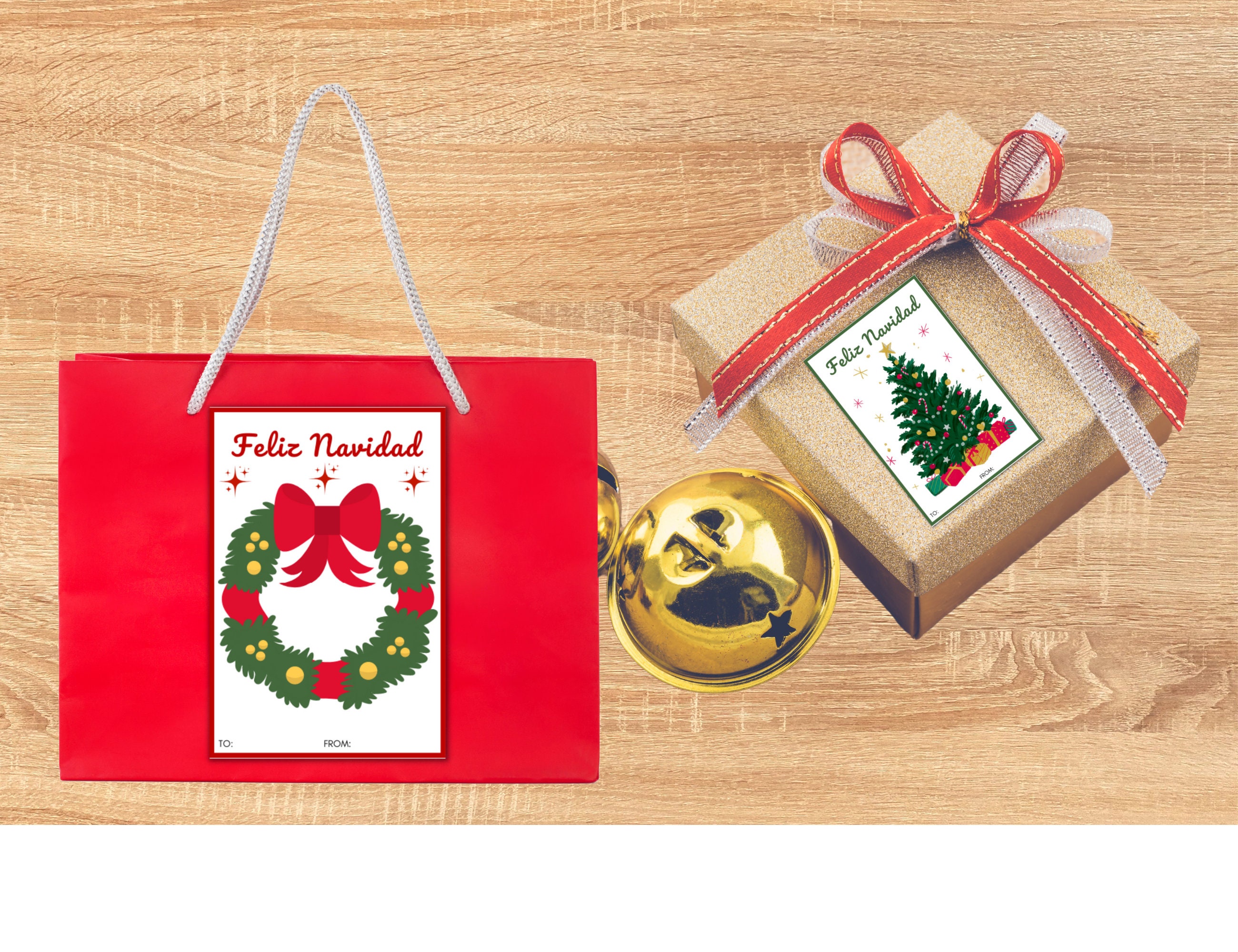 Printable Gift Tags Feliz Navidad, Christmas Gift Tags, Gift Tag Pdf ...