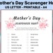 Mother's Day Scavenger Hunt Printable Scavenger Hunt - Etsy