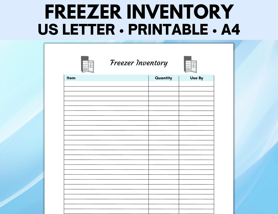 Freezer Inventory Tracker Printable Log for Food Organization - Etsy