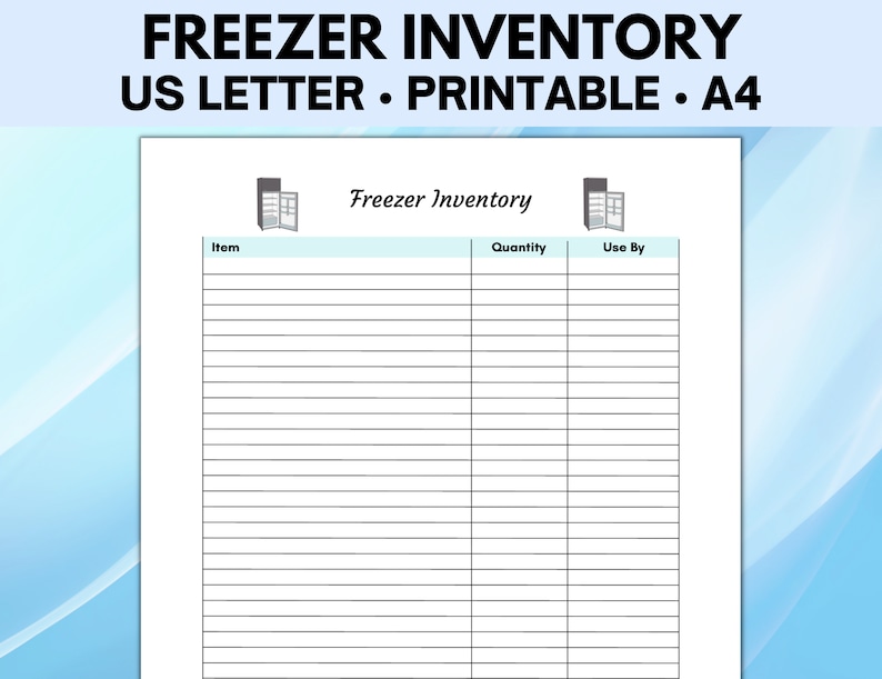 Freezer Inventory Tracker Printable Log for Food Organization - Etsy