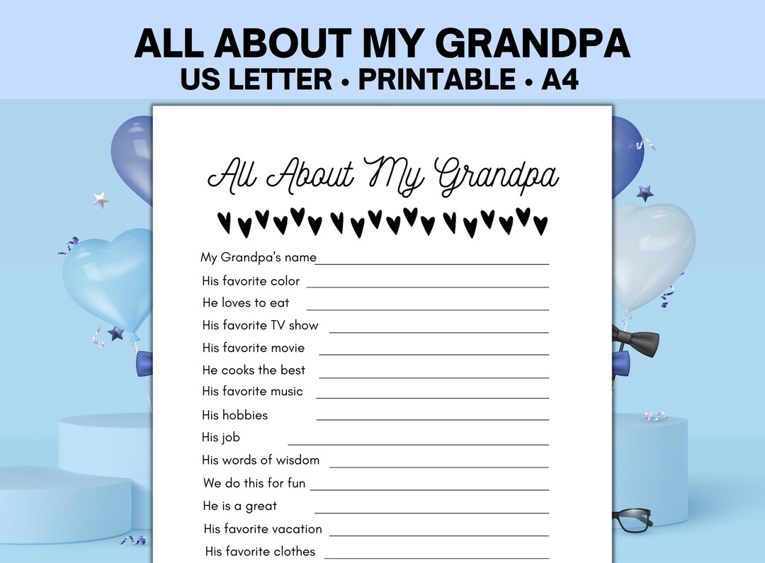 All About My Grandpa, Who Knows Grandpa Best, Pap Father's Day and ...