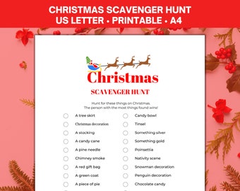Christmas Scavenger Hunt for Kids, Teens, and Adults Christmas Party ...