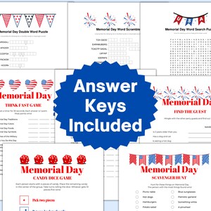 Memorial Day Games, Find the Guest Game, Memorial Day Scavenger Hunt ...