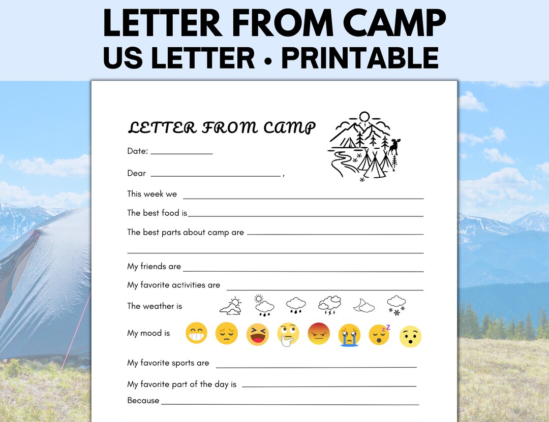 Letter From Camp for Kids to Send to Parents and Grandparents, Summer ...