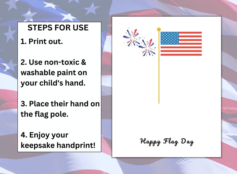 Flag Day Handprint Art for Kids and Toddlers, Handprint Craft for Flag ...