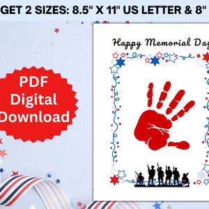 Memorial Day Handprint Art for Kids and Toddlers, Handprint Craft for ...
