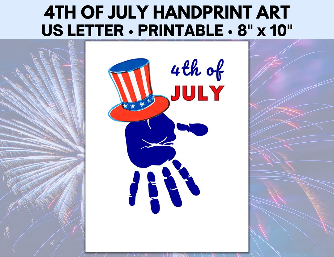 4th of July Handprint Art, Handprint Keepsake, 4th of July Activities ...