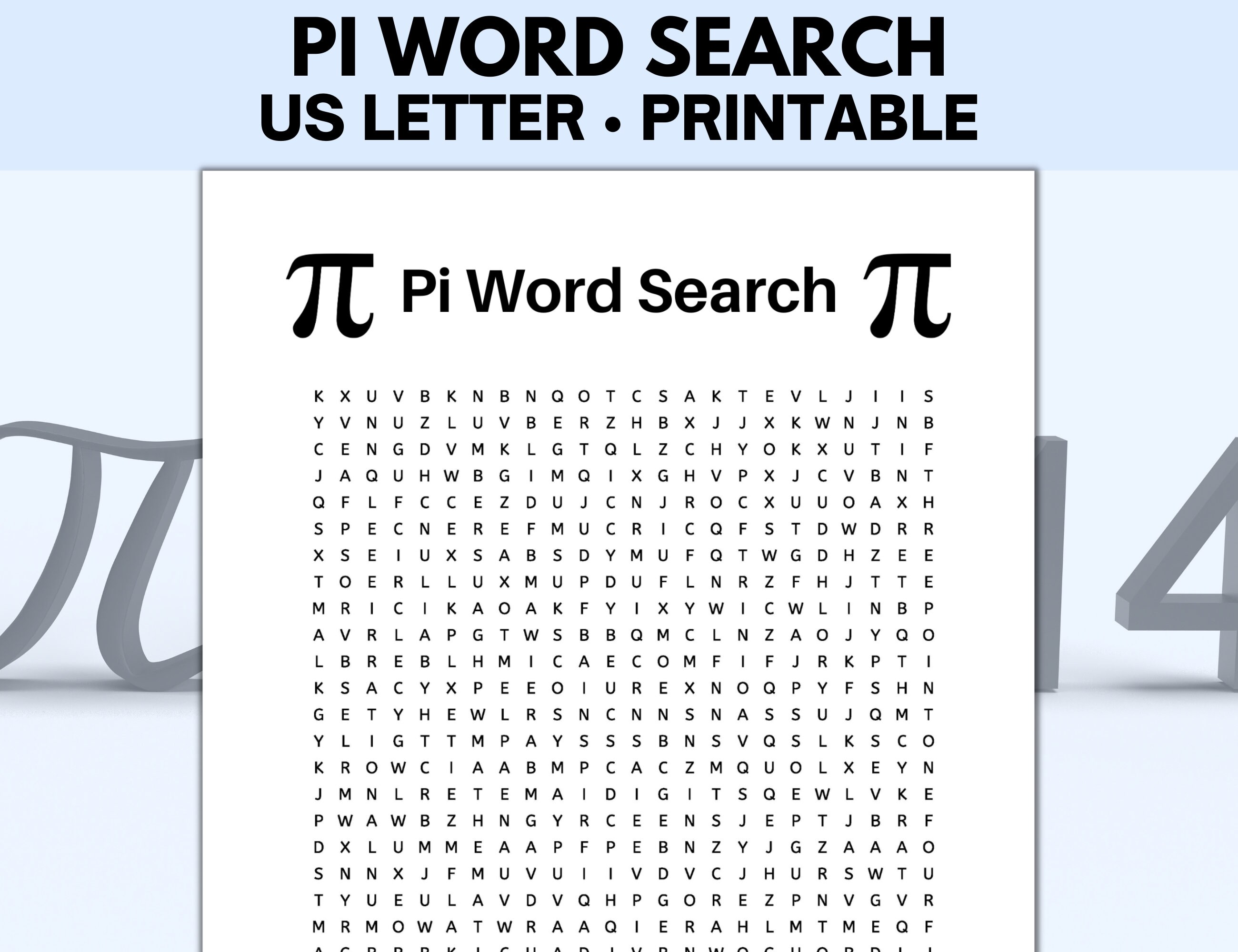 Pi Word Search Puzzle, Pi Day Games, Pi Day Party, Math Teacher Pi ...