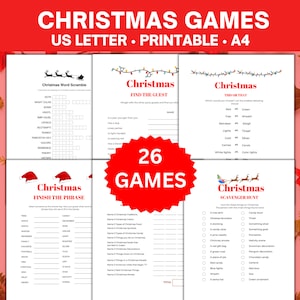 Christmas Game Bundle, Printable Christmas Games, Christmas Word Games ...